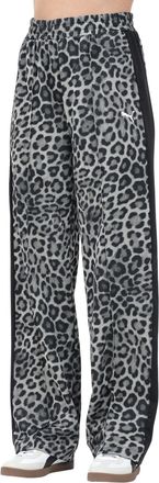 Puma Damen T7 Leo Luxe Straight Hose mit Allover-Print XS, Black
