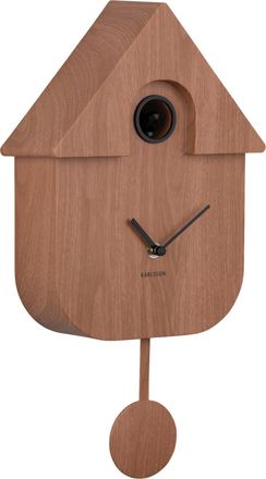 Karlsson Wanduhr Cuckoo, Braun, Kunststoff, 21.5x41x8.5 cm, Schlagwerk, Dekoration, Uhren, Wanduhren