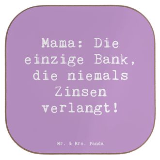 Mr. & Mrs. Panda Tischuntersetzer Spruch Mutter Bank - Geschenk, gl&auml;seruntersetzer, Tassenuntersetzer, Untersetzer f&uuml;r Gl&auml;ser, M&uuml;tterliche Unterst&uuml;tzung, Verwandte, Mu