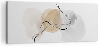 Arttor Wandbilder Dekoration Wohnzimmer Abstrakt minimalistisch Aquarell Panorama Bilder auf Leinwand 120x50cm Leinwandbild Schlafzimmer Wand Kunstdruck Art 