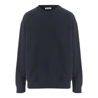 Jil Sander Baumwoll-Sweatshirt mit Logo - - Sweatshirts & Hoodies - Damen - Blau - XS