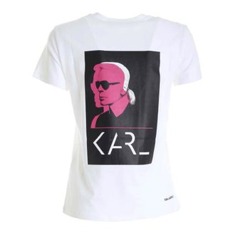 Karl Lagerfeld Karl Legend Double Print Tee - - Tops - Damen - Wei&szlig; - L