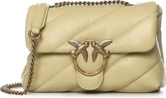 Pinko Pinko, Femme, Sacs, Jaune, Taille: ONE Size Mini Love Bag Puff Maxi Quilt