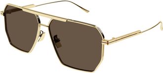 Bottega Veneta Homme, Accessoires, Jaune, Taille: 60 MM Caravan Lunettes de soleil
