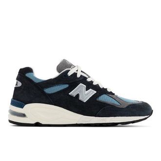 New Balance Herren MADE in USA 990v2 in Blau/Grau, Leder, Größe 37.5
