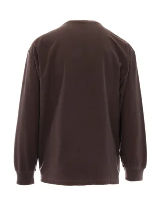 Carhartt Work in Progress Mens Long-Sleeve T-Shirt Loose Pocket Tobacco Garment Dyed Organic Cotton Single Jersey T-Shirts And Polos