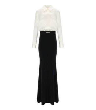 Elisabetta Franchi ROBE RED CARPET IVOIRE ET NOIRE ELISABETTA FRANCHI