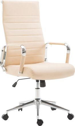 Clp Bürostuhl Kolumbus Kunstleder-Bezug I Höhenverstellbarer Schreibtischstuhl, Farbe:Creme