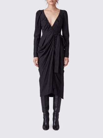 Vivienne Westwood Robe midi portefeuille en m&eacute;lange de soie avec drap&eacute; asym&eacute;trique