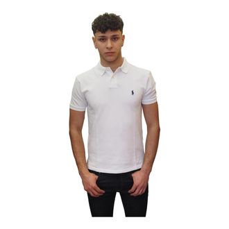 Ralph Lauren Kurz&auml;rmeliges Slim-Fit-Polohemd - - Tops - Herren - Wei&szlig; - L