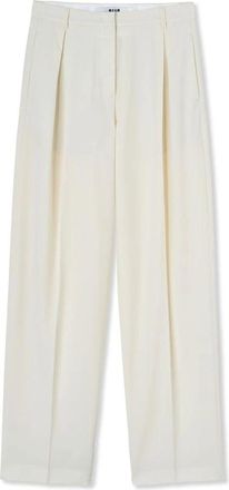 Msgm Msgm, Femme, Pantalons, Blanc, Taille: 38 FR Wool Pantalons