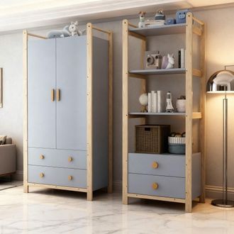 Generic Doppelklappengarderobe »FlexiSpace« 180 cm - Schubladen & Fichtenrahmen - Vielseitiges Kinderzimmer-Set mit Garderobe & Regal (Höhe 180 cm)
