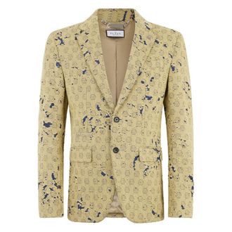 Philipp Plein Homme, Vestes, Beige, Taille: M Destroyed Denim Jacquard Blazer Monogram