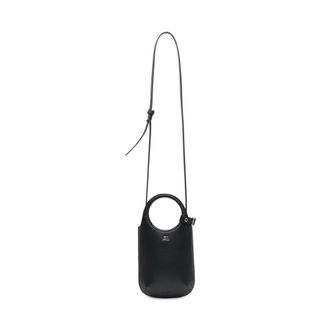 Courr&egrave;ges Schwarze Leder Kompakte Schultertasche - - Bags - Damen - Schwarzk - ONE SIZE