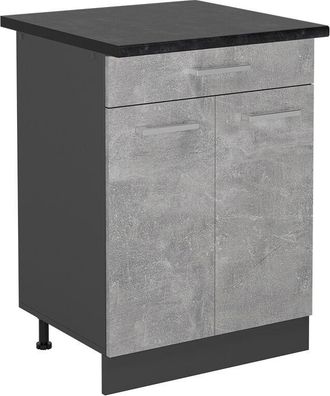 Vicco Meuble bas de cuisine R-Line, Béton, 60cm, pt Anthracite