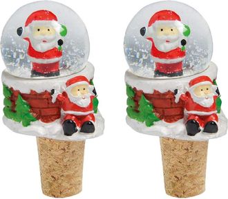 noTrash2003 Weinflaschenverschluss Verschluss f&uuml;r Weinflaschen als 2-er Set im weihnachtlichen Motiv