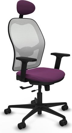 Piqueras y Crespo Schreibtischstuhl mit 2D-Armen, h&ouml;henverstellbare Lendenwirbelst&uuml;tze und festes Kopfteil, ausgestattet mit Syncro/Traslack und injiziertem Schaumstoff