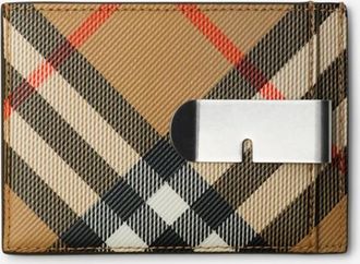 Burberry Kartenetui in Check mit Clip
