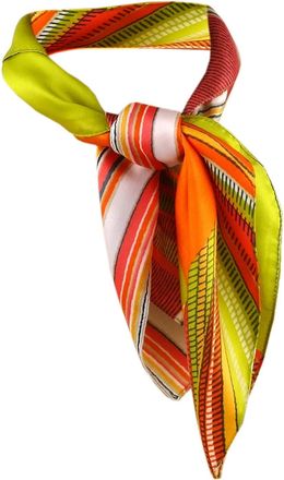 TigerTie Nickituch Satin orange gr&uuml;n t&uuml;rkis schwarz weiss beige gemustert -Gr&ouml;&szlig;e 50x50 cm