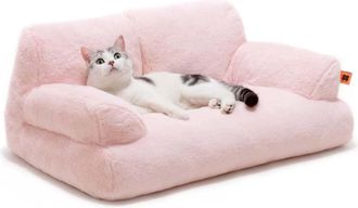 Generic Flauschiges Pl&uuml;sch-Katzensofa, abnehmbar und maschinenwaschbar, Katzenbett, niedliches Katzensofa mit Rutschfester Unterseite f&uuml;r den Innenbereich(Pin