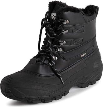 Polar Hommes Imperm&eacute;able Semelle Bande De Roulement Profonde Fausse Fourrure Doubl&eacute;e lhiver Bottes De Neige - Noir Lacer - UK12/EU46 - YC0682