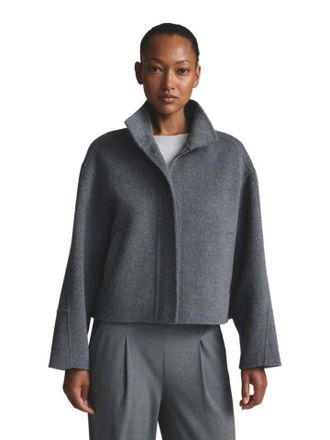 someday Kurzjacke grau,Casual,Wolle,Meliert,Stehkragen,Langarm,Loose Fit