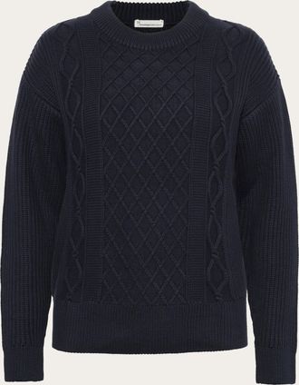 Knowledge Cotton Apparel Damen vegan Pullover Rundhals Night Sky Navy