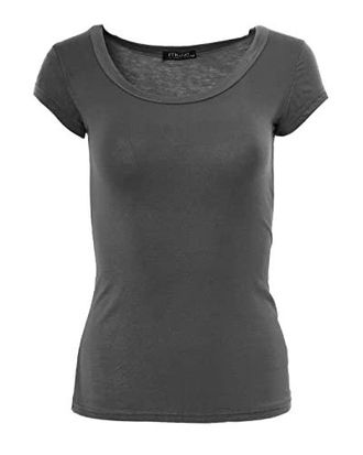 Easy Young Fashion T-shirt - Uni - Femme - gris - Large