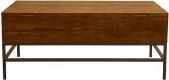 Miliboo Table basse relevable industrielle bois manguier massif teinté et métal noir L110 cm YPSTER