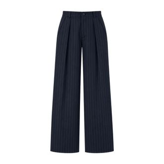 SOLOTRE Pantalon large - Femme - Pantalons - Bleu - Taille: 40 FR