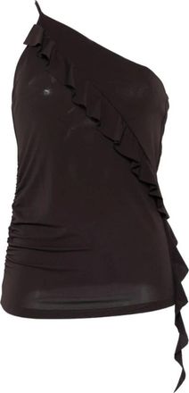 Pinko Pinko, Femme, Blouses et Chemises, Brun, Taille: 36 FR Blouse asym&eacute;trique