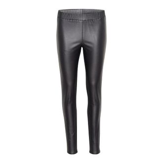 Kaffe Schwarze Coated Jeggings Slim-Fit Hose - - Trousers - Damen - Schwarzk - M