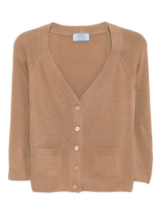Prada cardigan en maille à coupe crop - Tons neutres