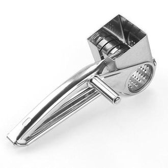 Herzberg HG04289, R&acirc;pe &agrave; Fromage Manuelle, 4 Tambours Interchangeables, Compacte, Facile &agrave; Nettoyer, Id&eacute;ale pour Fromages, L&eacute;gumes et Agrumes, Conception Ergon