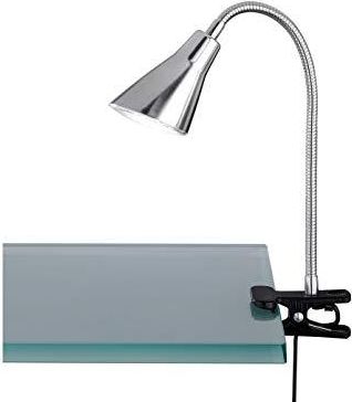 Trio Leuchten LED-Klemmleuchte in Kunststoff nickelfarbig mit Flexarm, inklusive 1 x 4.2W LED, Höhe 50 cm 528380107