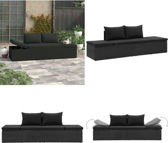 vidaXL Vidaxl - Sonnenliege mit Auflage Poly Rattan Schwarz - Sonnenliege - Gartenliege - Loungebett - Poolliege - Outdoor Möbel - Home & Living