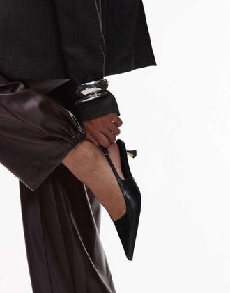 Tony Bianco Crush - Escarpins façon poulain à petit talon et bride arrière - Noir