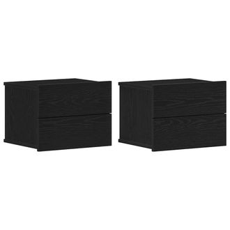 Generic SDWEHBJ Wand-Nachttische mit 2 Schubladen 2er Set, Wandschrank, Wandmontage Nachtk&auml;stchen f&uuml;r Schlafzimmer, Wohnzimmer, Schwarze Eiche 40x30x30 cm Hol