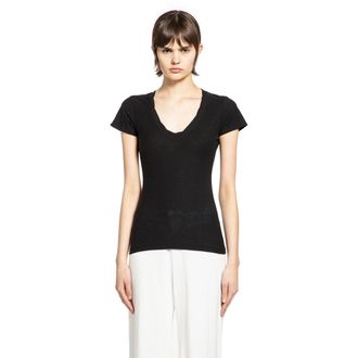 James Perse Sheer Slub Casual V Neck Tee