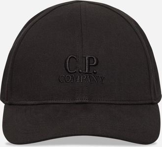 C.P. Company Gabardine Logo Cap Black