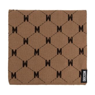 Moschino Wollschal mit Monogramm - - Accessories - Damen - Braun - ONE SIZE