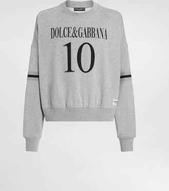 Dolce & Gabbana Sweatshirt Aus Baumwolle Mit Logo - Mann Sweatshirts Grau Xl