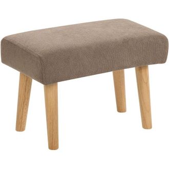 Beliani Pouf dAppoint Moderne Retro en Tissu Pieds en Bois Marron Takoma