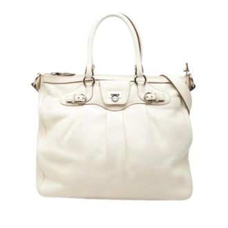 Ferragamo Pre-owned Leder Umh&auml;ngetasche - - Pre-owned - Damen - Wei&szlig; - ONE SIZE