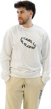 Karl Lagerfeld Homme Sweat À Logo MultiAnneaux Coupe Régulière, Blanc, XL