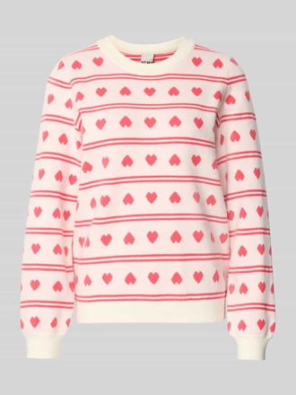Ichi Relaxed Fit Pullover mit Allover-Motiv-Stitching Modell Brielle