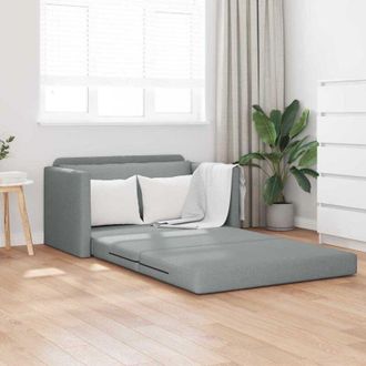 vidaXL Vidaxl - Canap&eacute;-Lit Gris clair 124 x 71 x 78 cm tissu