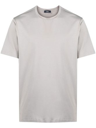 Herno t-shirt en coton &agrave; manches courtes - Gris