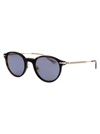 Montblanc Mens Sunglasses Mb0362s Havana-Gold-Light Blue Metal Havana/gold/light