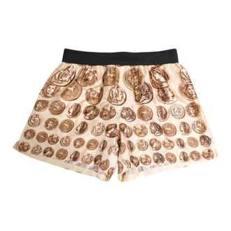 Dolce & Gabbana Seidenshorts mit antikem M&uuml;nzdruck - - Swimwear - Herren - Beige - M